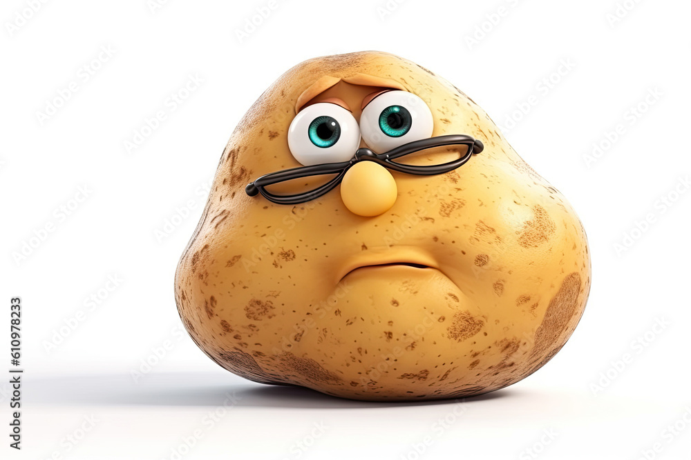 Cute funny cartoon character potato. icon design with the image of a ...