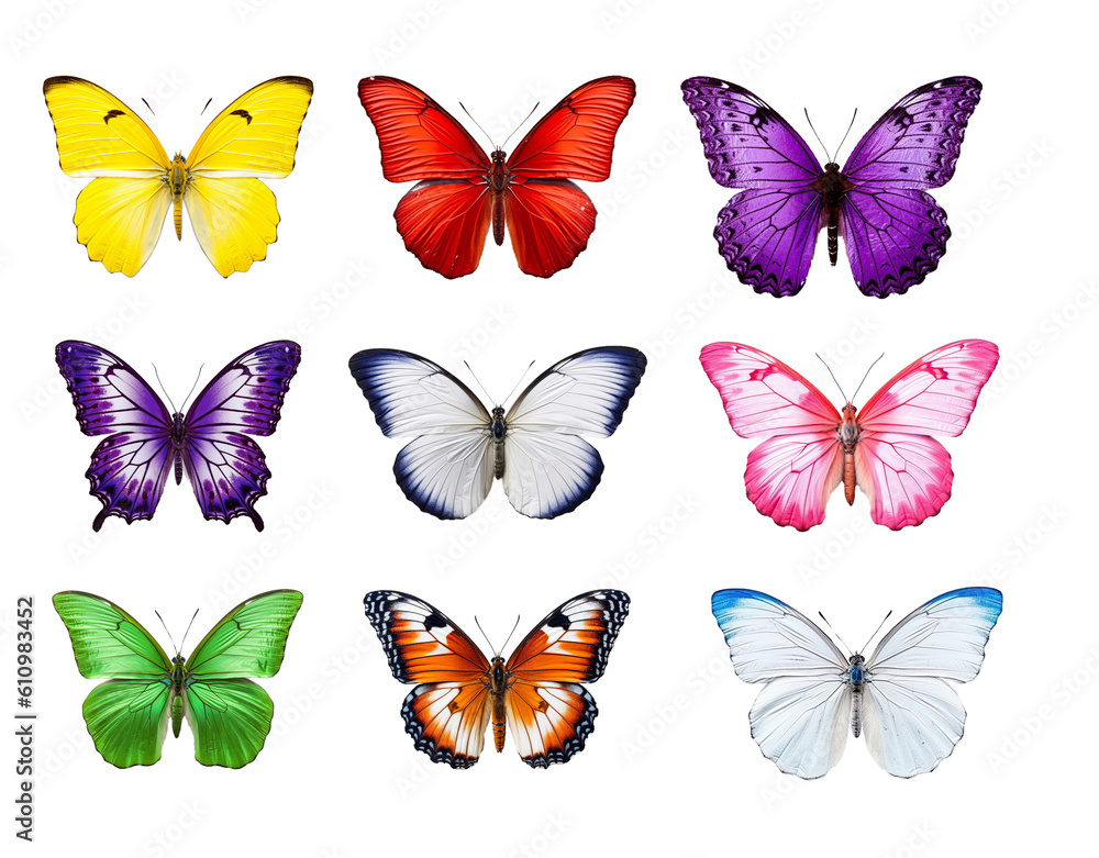 full color butterfly PNG transparent file, AI generate Stock ...