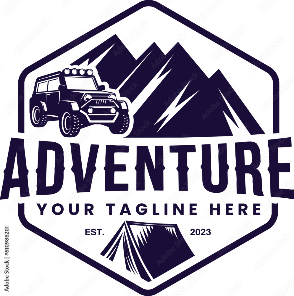 off road logo, adventure logo, off road mountain logo, mountain travel ...