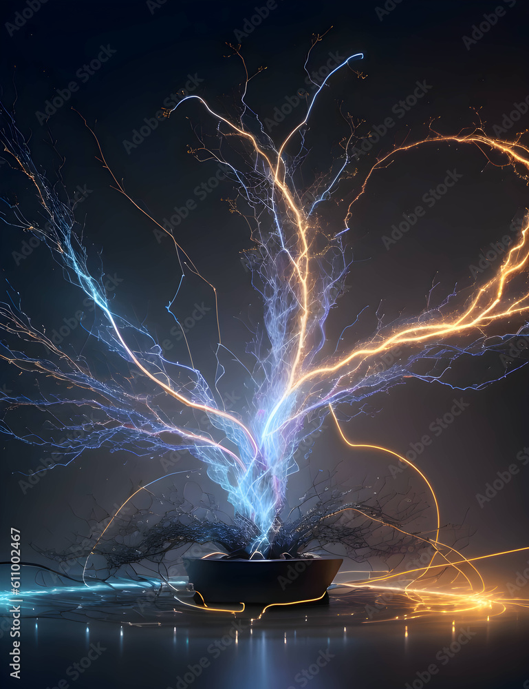 consciousness as electricity, dynamic image of a power outlet with ...