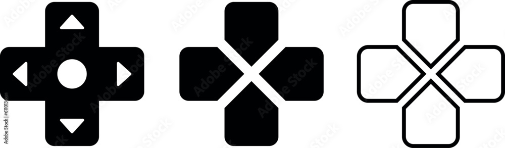 Game joystick button vector. Joystick button icons. Simple style game ...