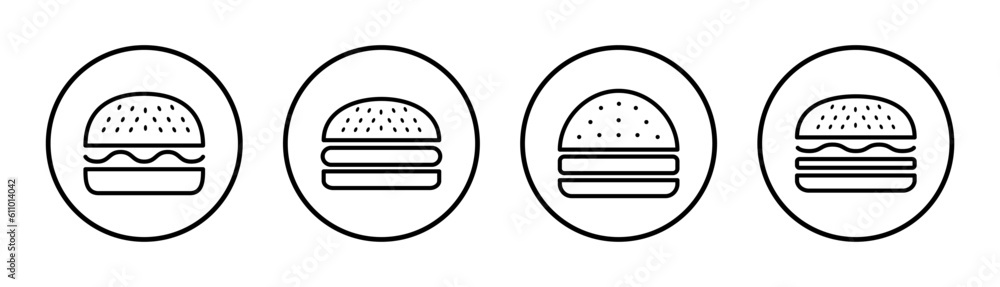 Burger icon set illustration. burger sign and symbol. hamburger Stock ...