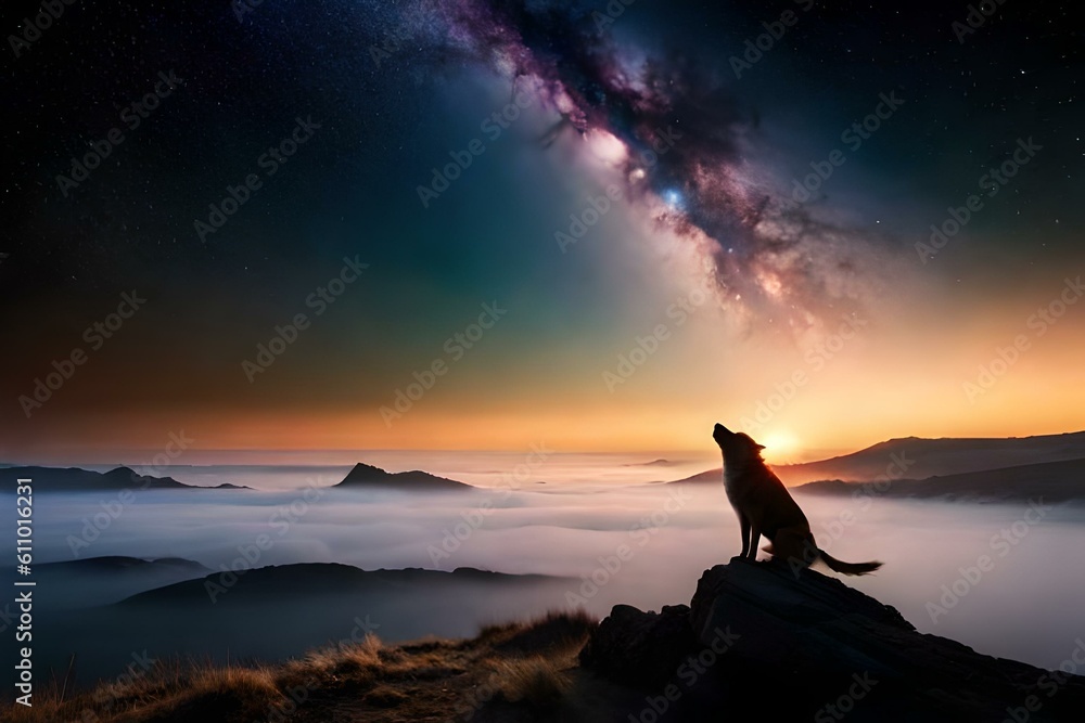 wolf sitting on a rock and howling, beautiful wallpapers, textures and ...