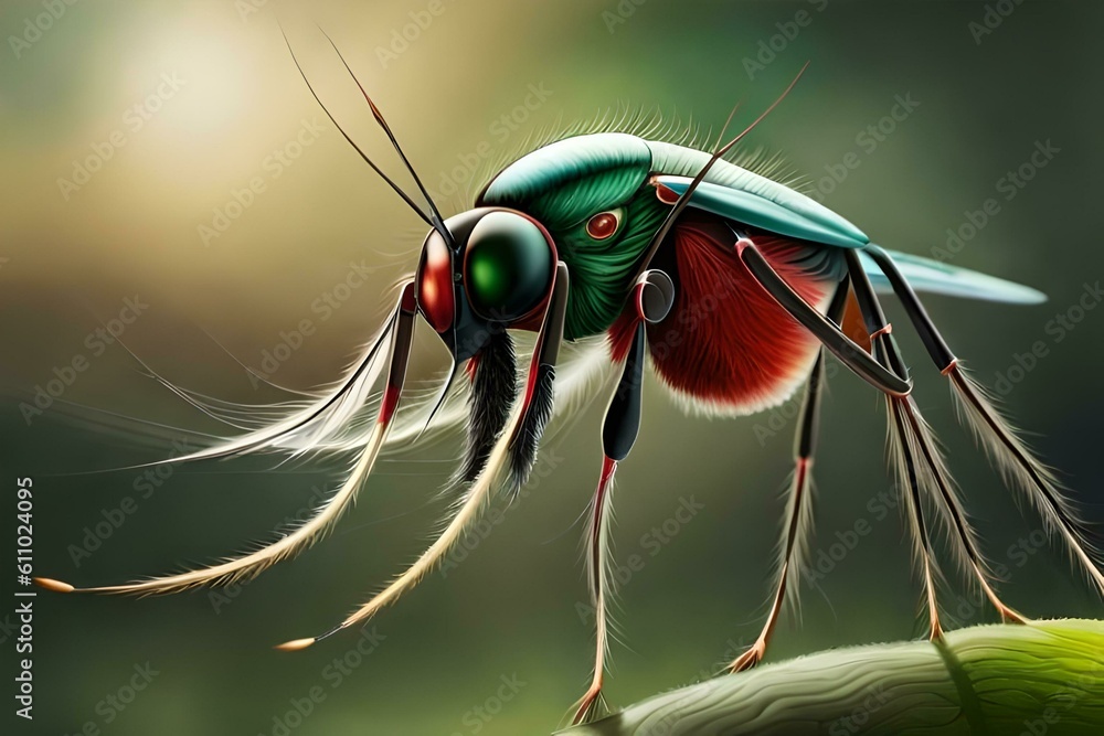 Dengue fly, parasite. Health care. Created with generative Ai ...