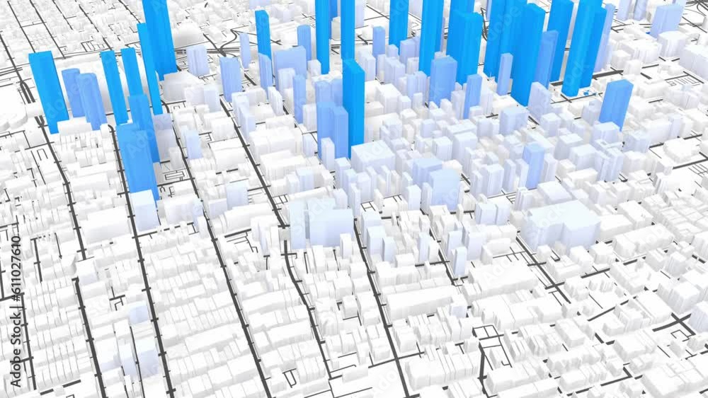 3d model Los Angeles map background loop. Spinning around United States ...