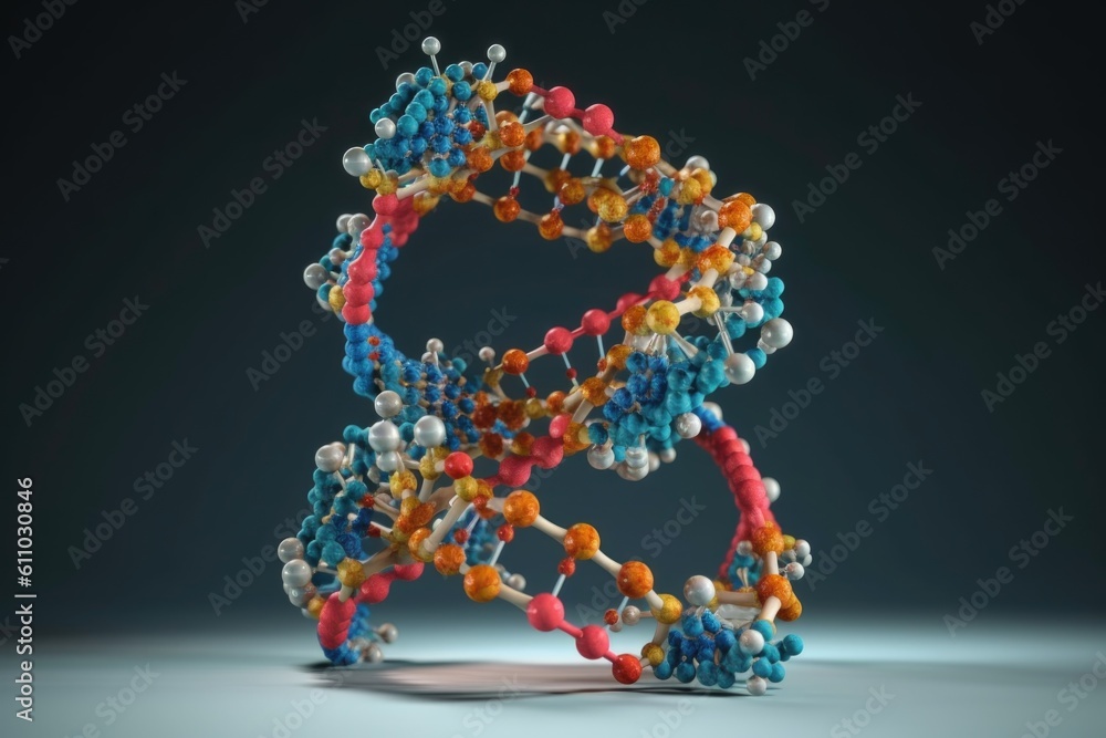 complex molecular structure of dna double helix, with additional ...