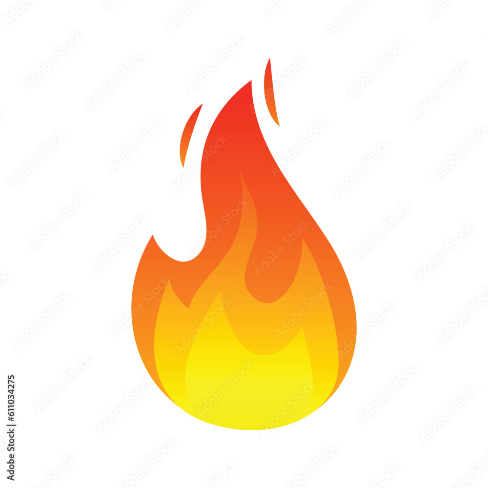 High quality fire emoticon isolated on white background. Fire emoji ...