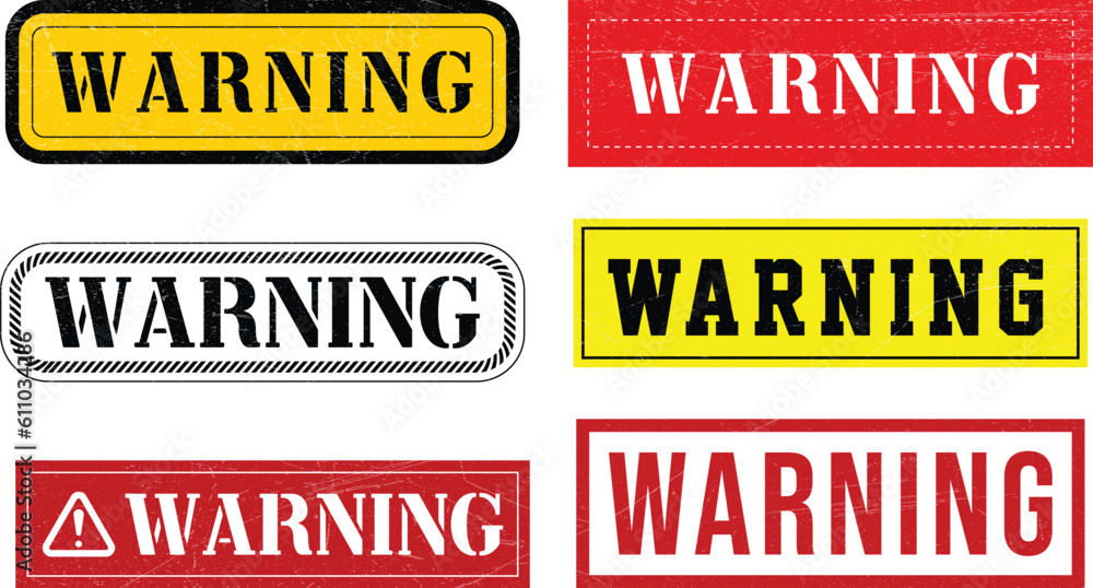 Warning Stamp, Label, Sign, Vector, Badge, Seal, Tag, Square Warning ...