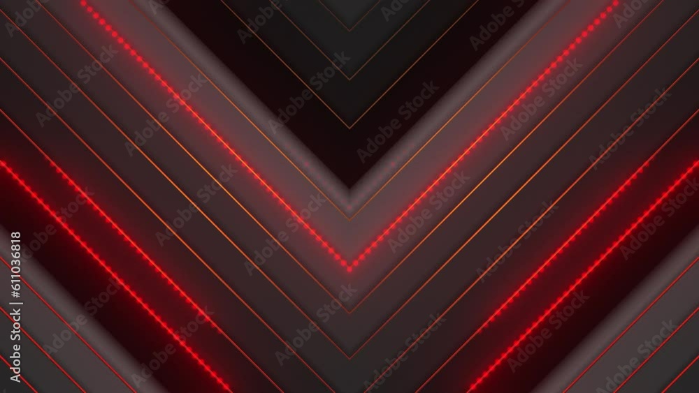 This stock motion graphic video of 4K Red Leds Pattern with gentle overlapping curves on ...