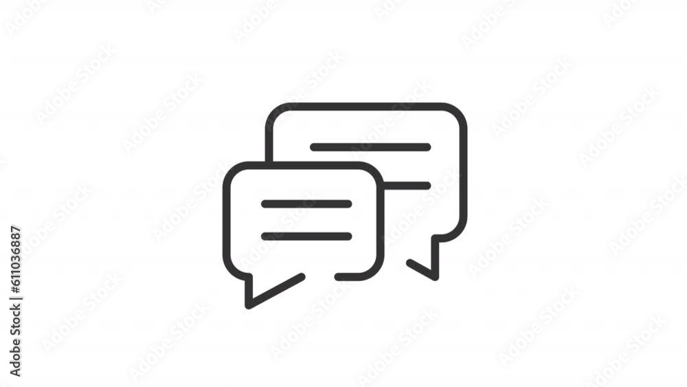 Animated get feedback linear icon. Message bubbles. Management system ... Animated get feedback linear icon. Message bubbles. Management system ...