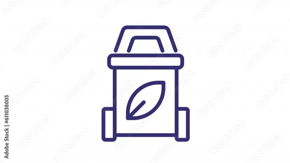 Vidéo Stock Animated waste sorting linear icon. Recycling process ...