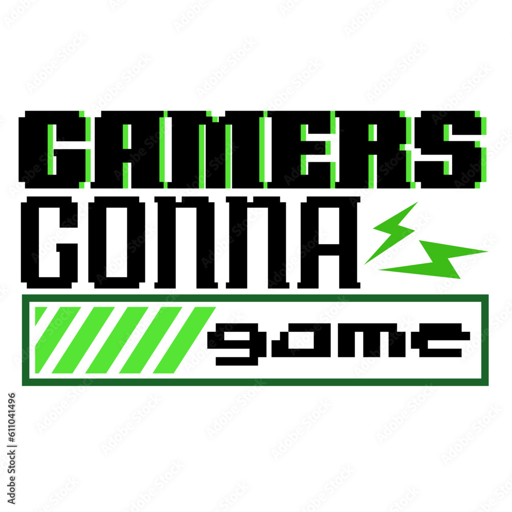 Gamer Hand drawn motivation lettering phrase in modern calligraphy ...