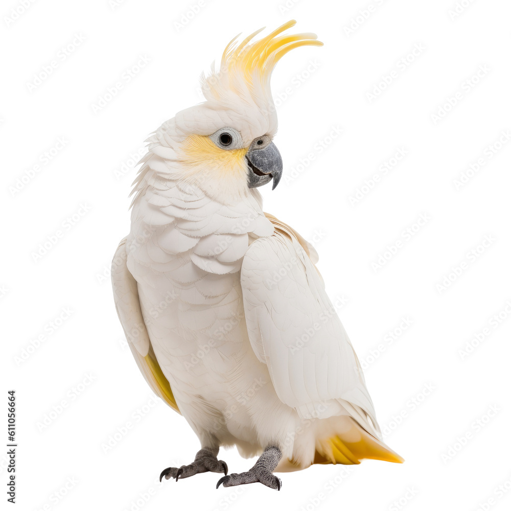 white parrot isolated on transparent background cutout Stock ...