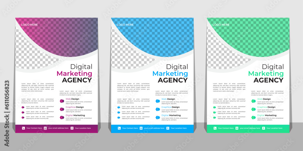 Corporate business flyer template design with blue color. Flyer design ...