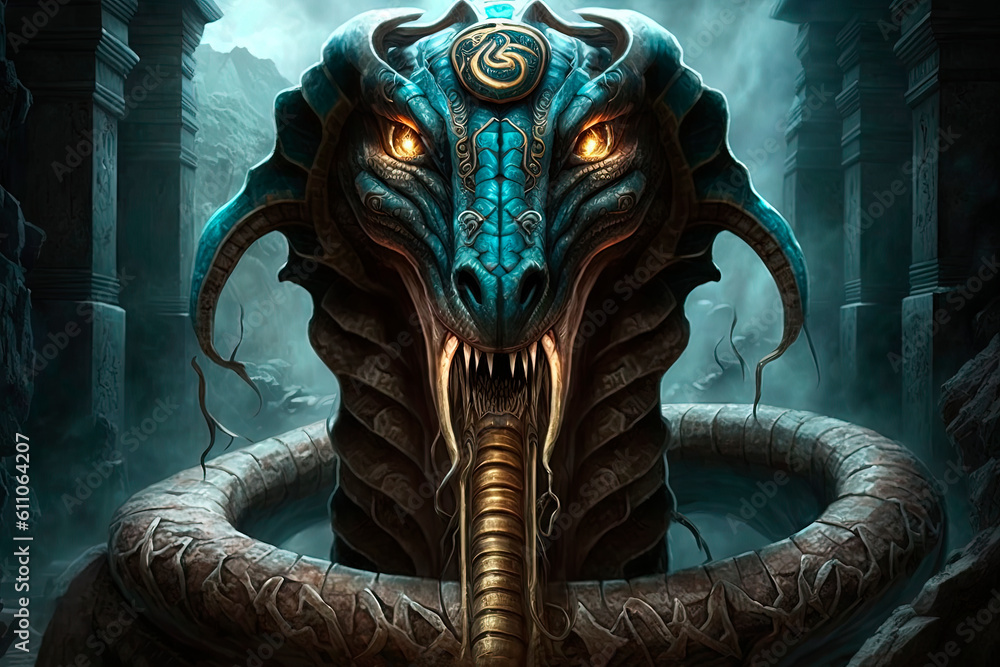 Egyptian mythology, a huge serpent monster. Generative AI Stock ...