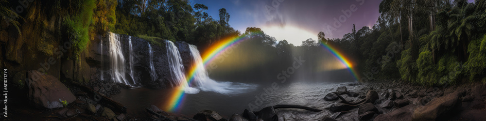 Stunning, emotion-evoking image featuring a striking rainbow ...