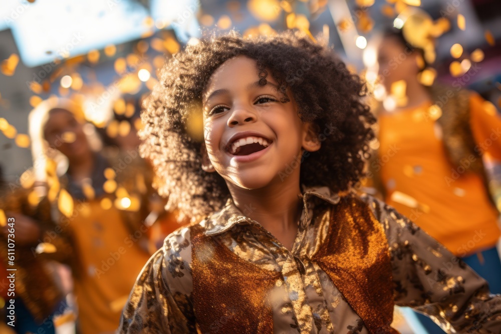 Medium shot portrait photography of a glad kid female dancing against a ...