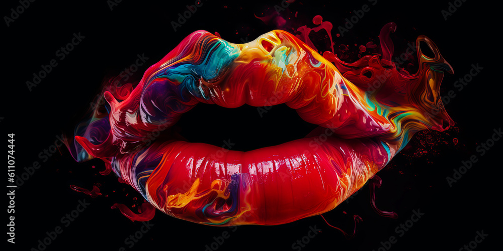 Captivating iridescent lips with a mesmerizing swirl of colors ...