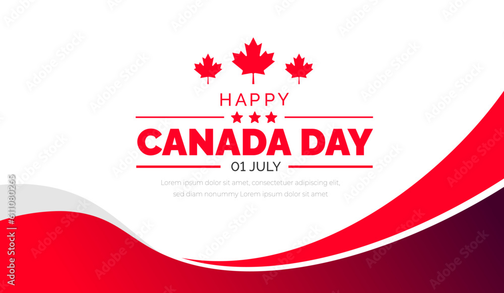 Happy Canada day background or banner design template celebrated in 1 ...
