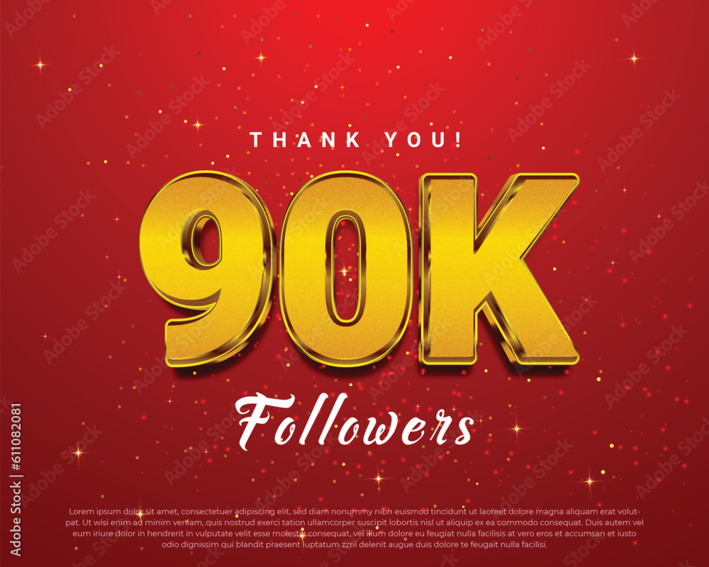 Thank you 90k followers banner for social media post Stock Vector ...