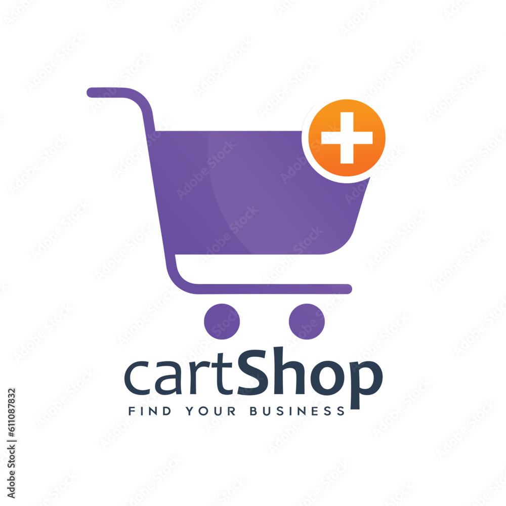 Trolley logo. Cart logo icon sign symbol vector. Shopping logo flat ...