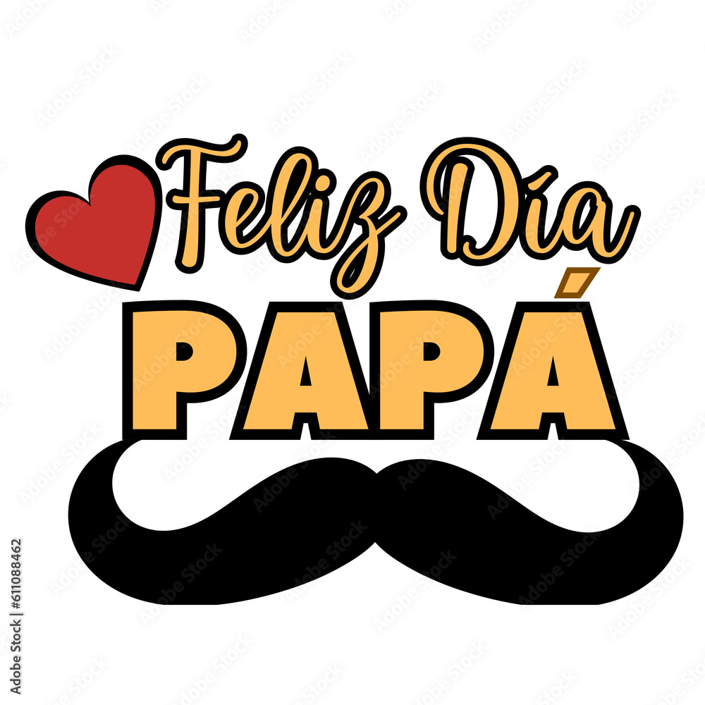 Feliz día papá, letrero bonito Stock Illustration | Adobe Stock