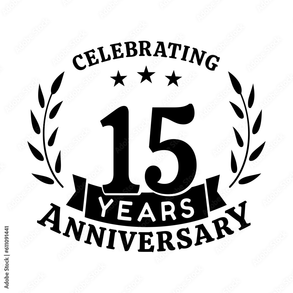 15th anniversary celebration design template. 15 years vector and ...