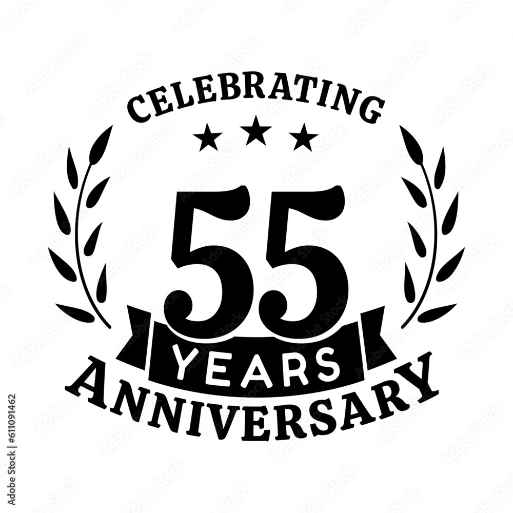 55th anniversary celebration design template. 55 years vector and ...