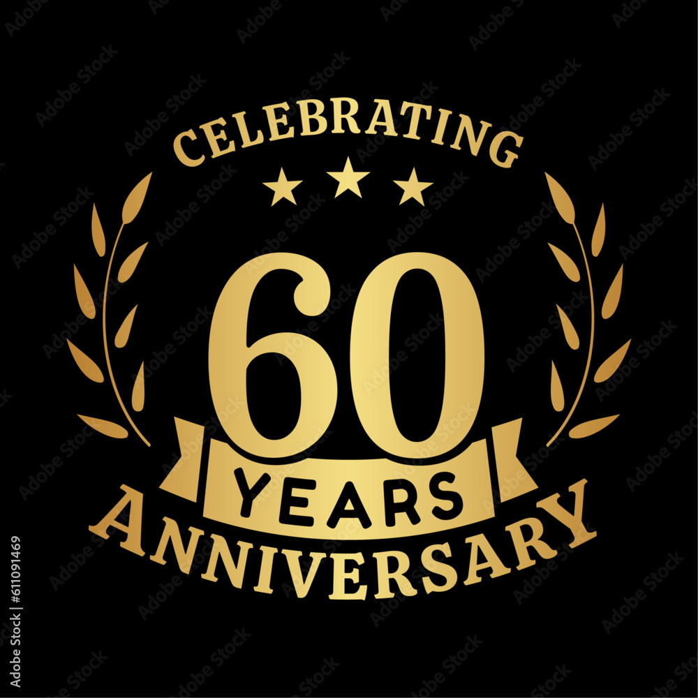 60th anniversary celebration design template. 60 years vector and ...