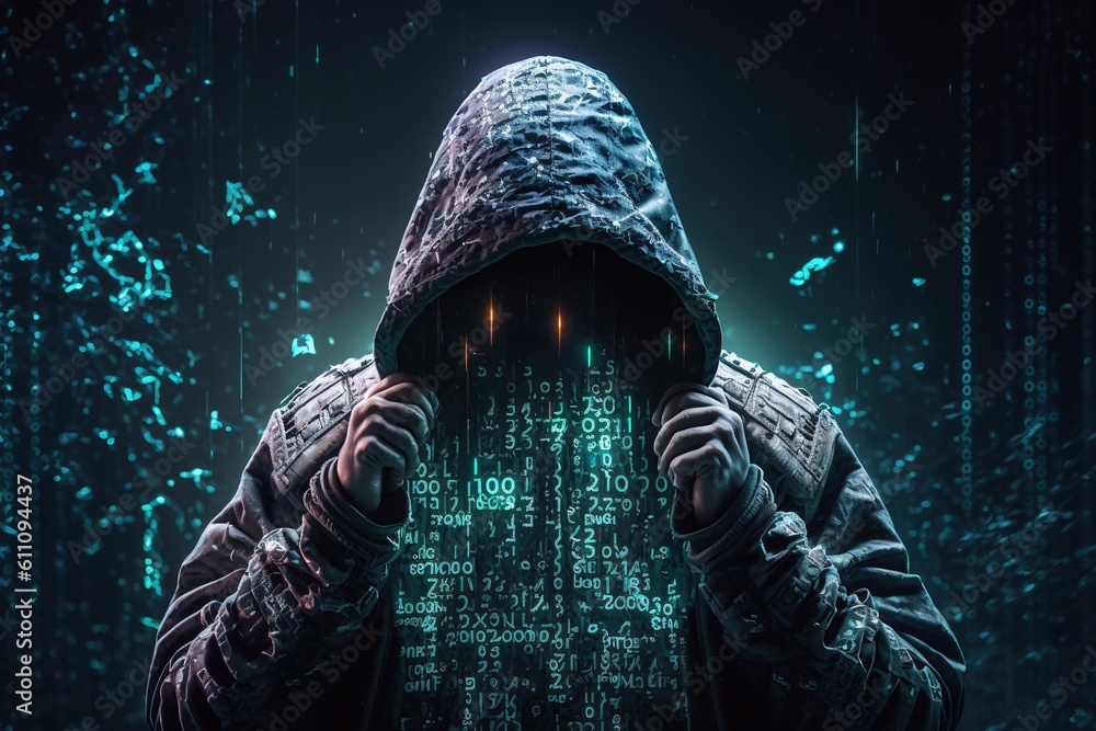 Cybersecurity, computer hacker with hoodie, vulnerability and hacker,coding,malware concept on ...