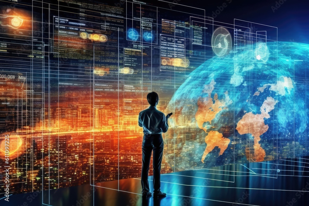 Horizontal format, Big data technology and data science with person ...
