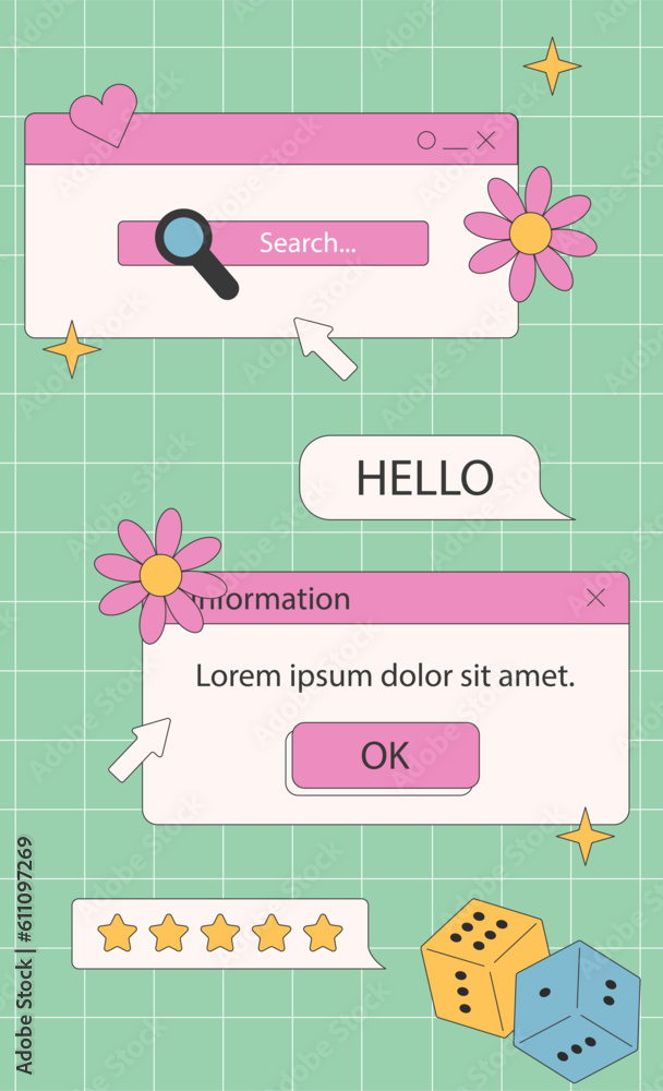 Social media vertical banners templates in old school nostalgic design ...