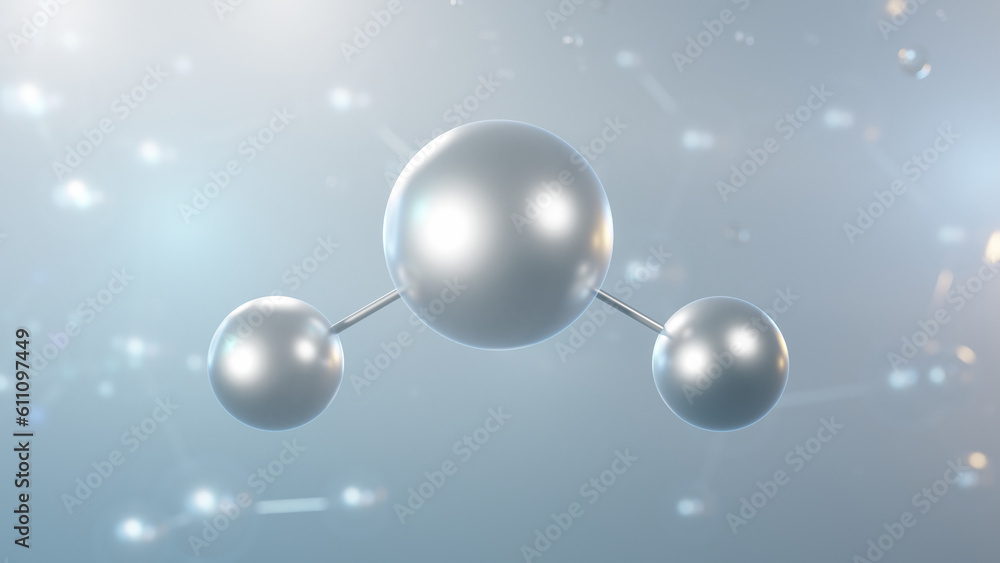 hydrogen sulfide molecular structure, 3d model molecule, chalcogen ...