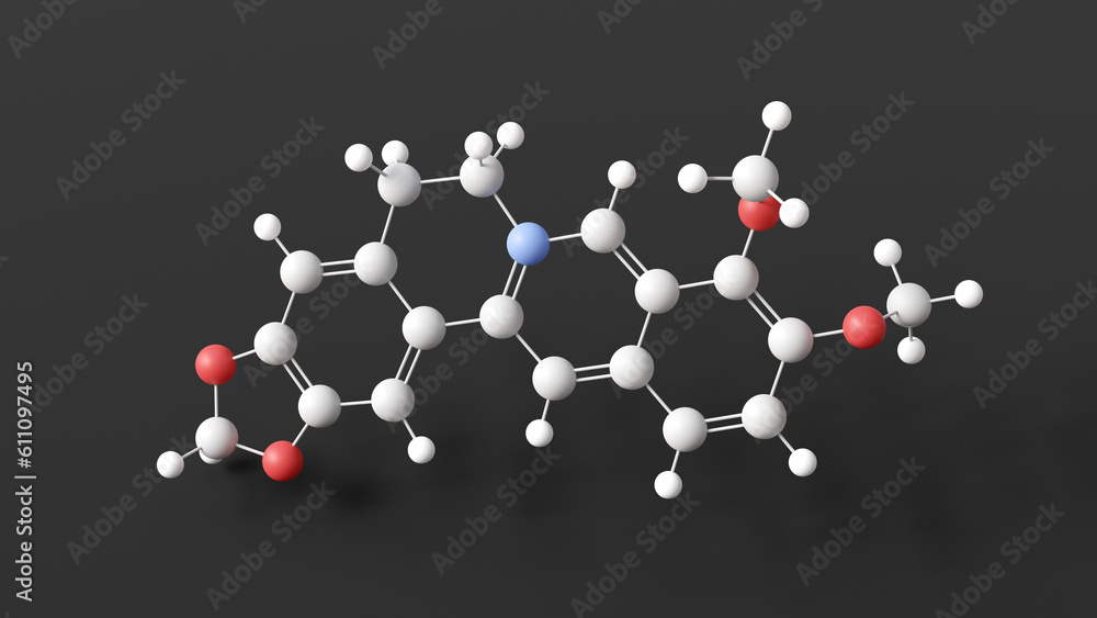berberine molecule, molecular structure, quaternary ammonium salt from ...