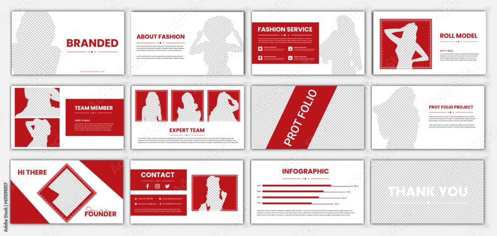 Fashion Brand Onboarding Lookbook Presentation Layout slides template design Use for modern ...