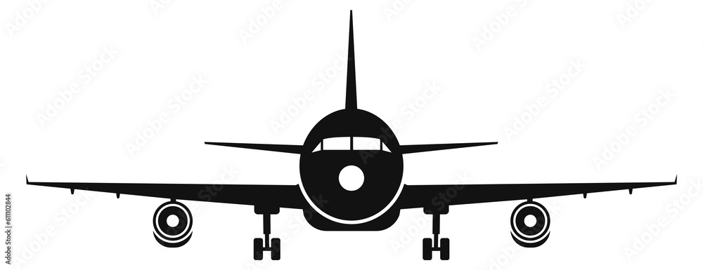 Black airplane silhouette front view. Plane symbol Stock Illustration ... Black airplane silhouette front view. Plane symbol Stock Illustration ...