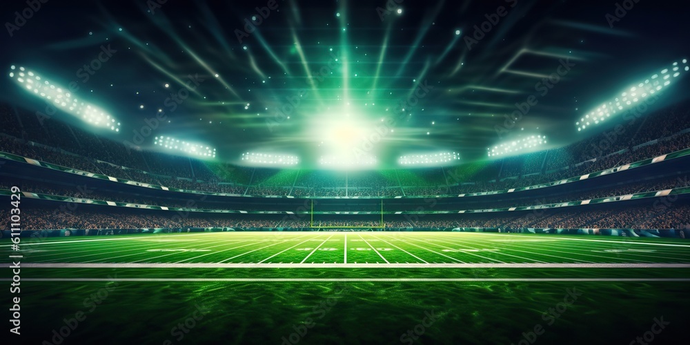 AI Generated. AI Generative. American football rugby arena stadium ...