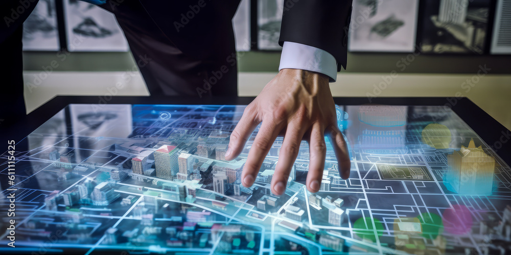 Captivating urban planning simulation expertly maneuvered by a male ...