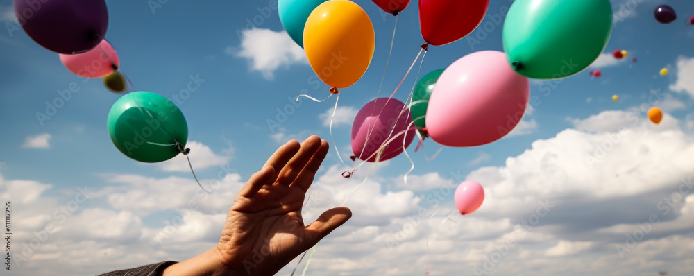 One person lets fly a bunch of balloons, representing the negative ...