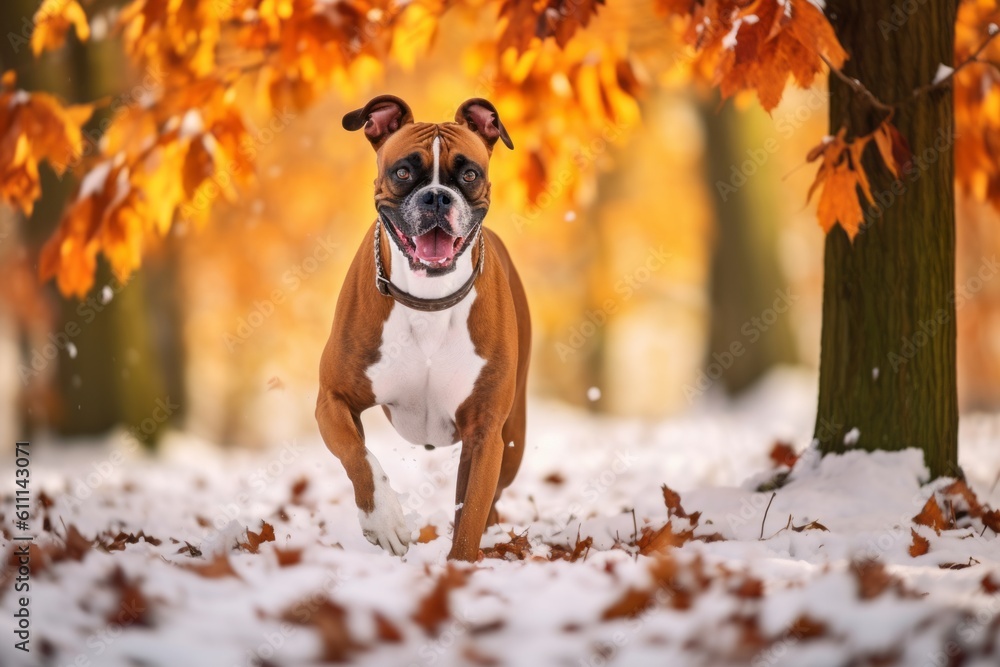 Environmental portrait photography of a funny boxer dog playing in the ...