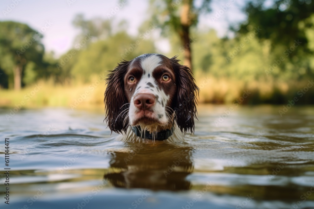 Lifestyle portrait photography of a cute english springer spaniel ...