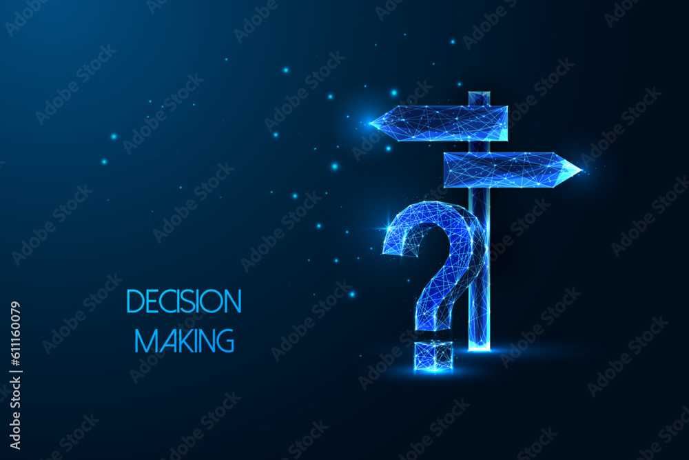 Vecteur Stock Decision making, problem solving futuristic concept with ... Vecteur Stock Decision making, problem solving futuristic concept with ...
