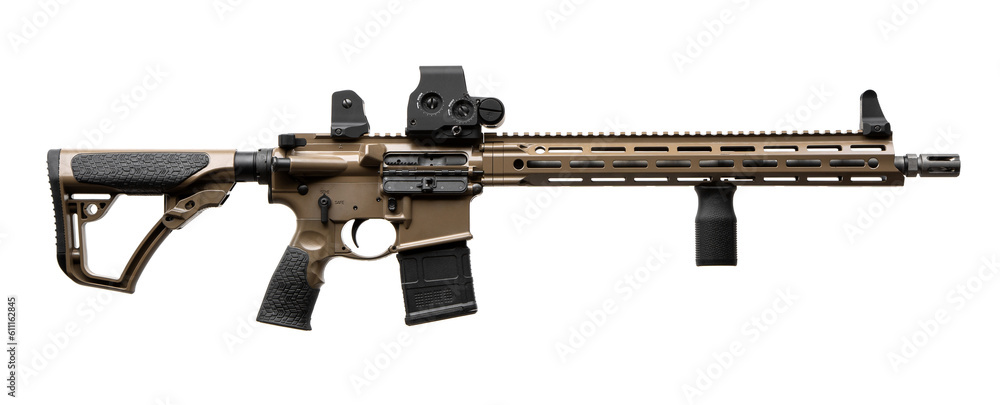 Modern automatic rifle isolated on white background. Weapons for police ...