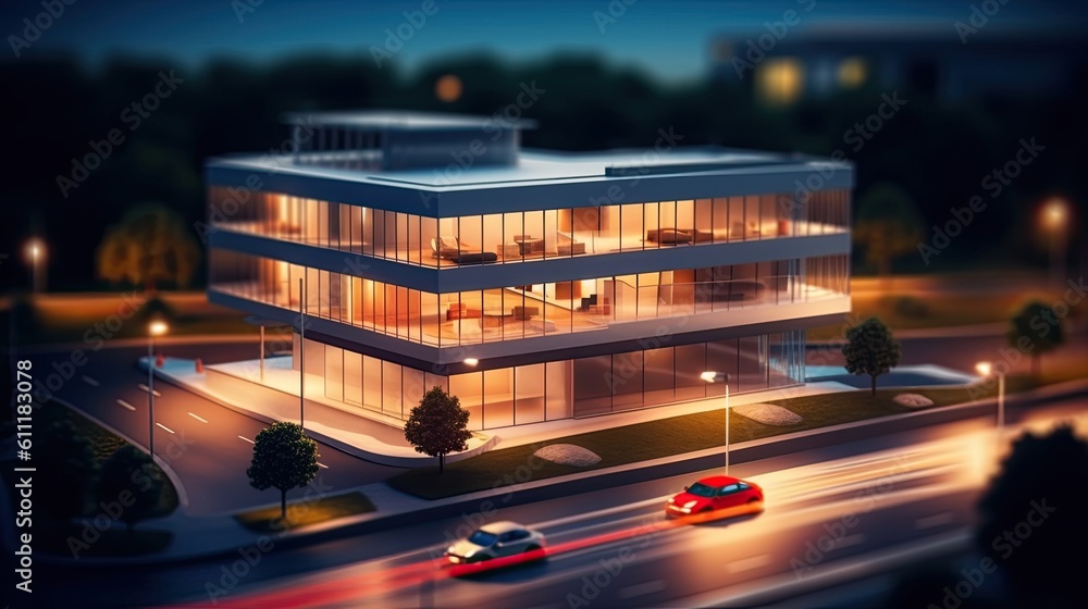 An architecture image with a modern and minimalistic style, showcasing ...