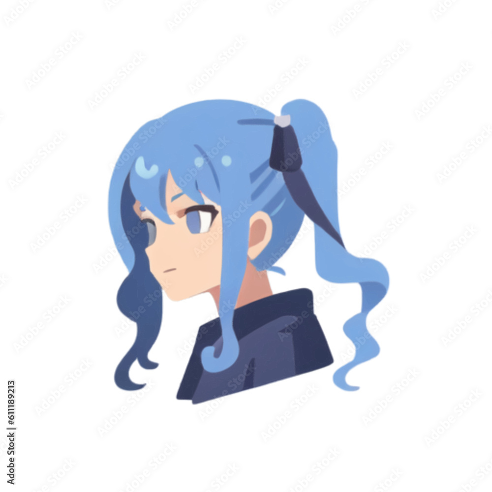 Hololive vtuber Hoshimachi Suisei Vector, a blue hair blue eyes girl ...