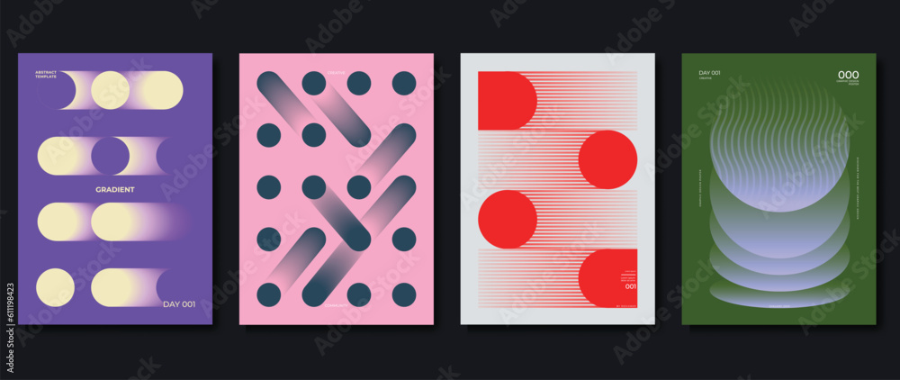 Retro banner design background. Abstract gradient graphic with ...