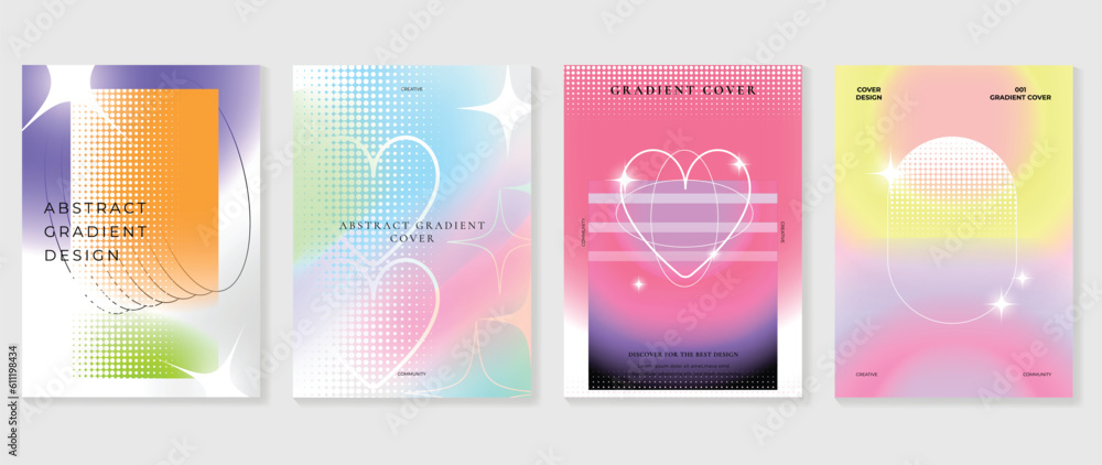 Modern y2k banner design background. Abstract gradient graphic with ...