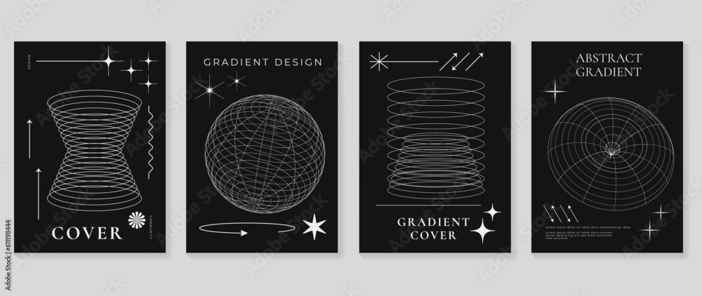 Modern y2k banner design background. Abstract element graphic with ...
