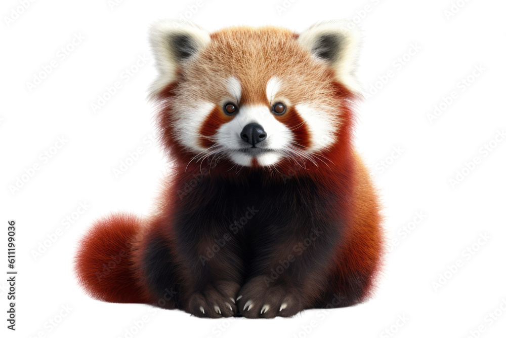 Illustration painting of cute red panda isolated transparent background ...