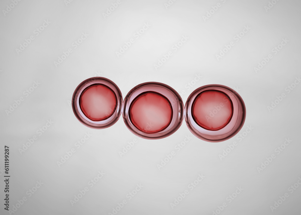 Cells division process, Cell divides into two cells ilustración de ...